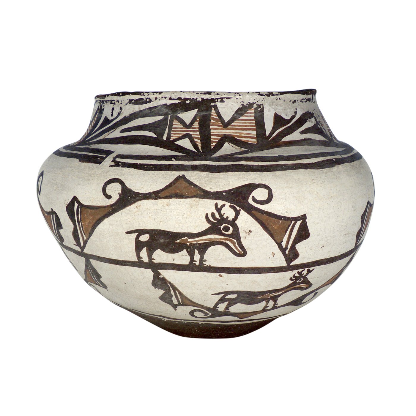 Zuni Olla with Heart Line Deer Motifs, c.1910-1920 | Shiprock Santa Fe