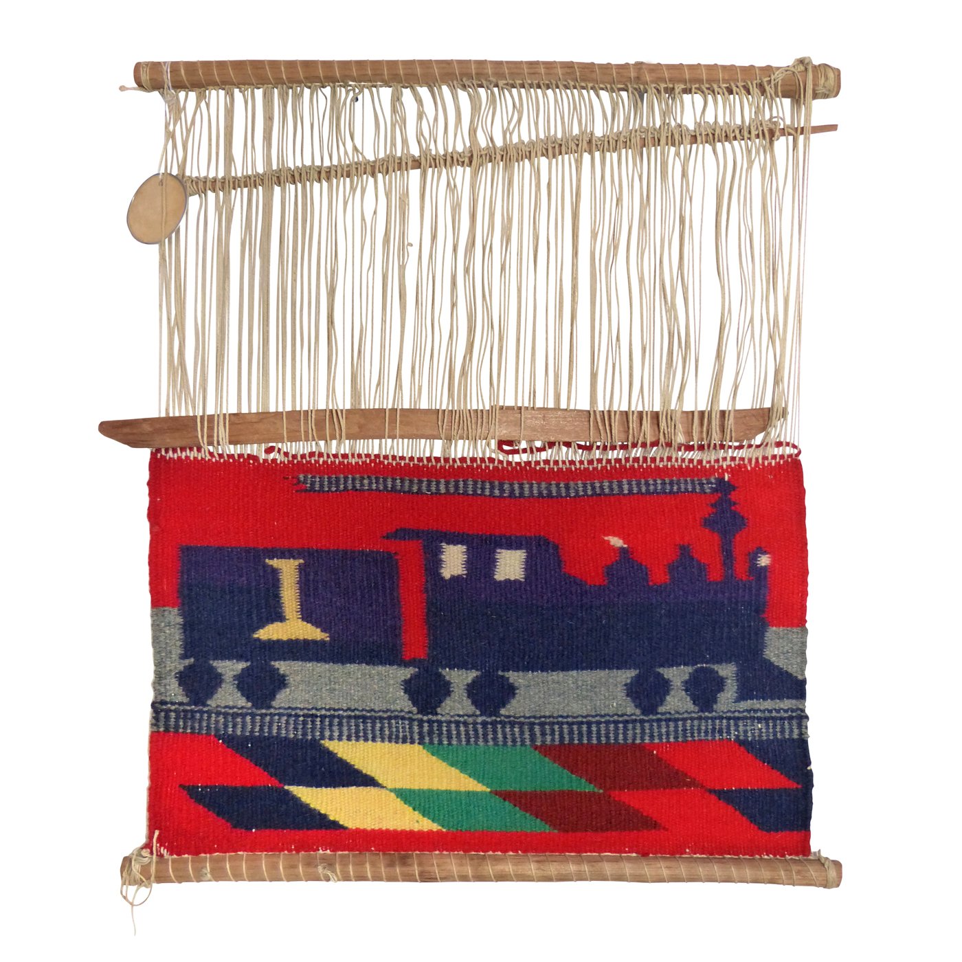 Navajo Germantown Train Sampler on Loom, c.1890 | Shiprock Santa Fe