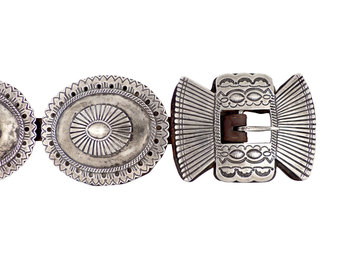 Navajo Silver Second Phase Concho Belt with Seven Conchas, c.1900 ...