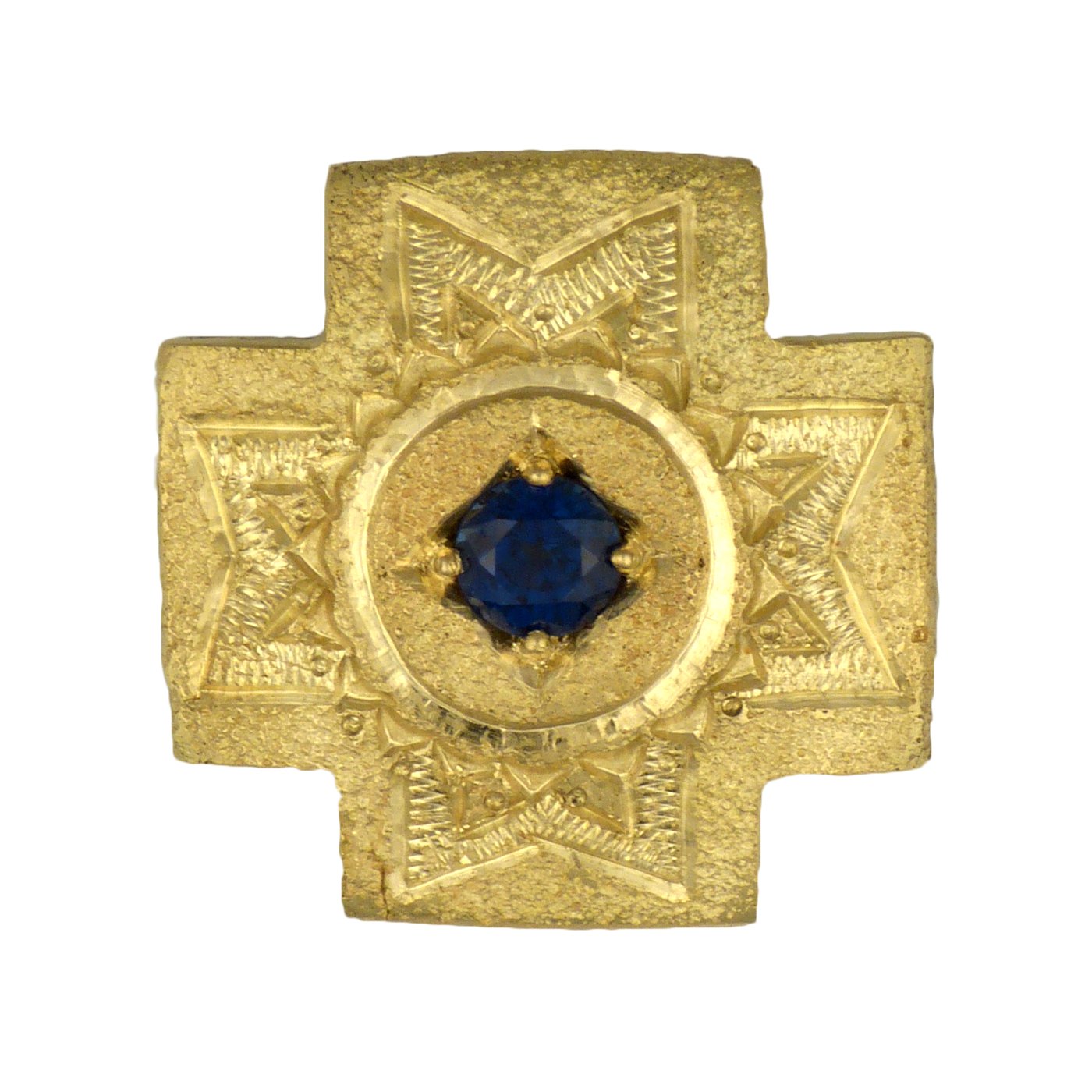 Kenneth Johnson, Muscogee/Seminole 18 Karat Gold Pendant with 5.5mm ...