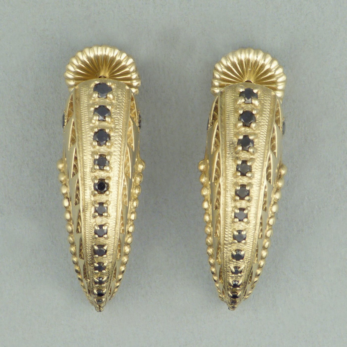 Kenneth Johnson Gold Talon Earrings with Diamonds | Shiprock Santa Fe