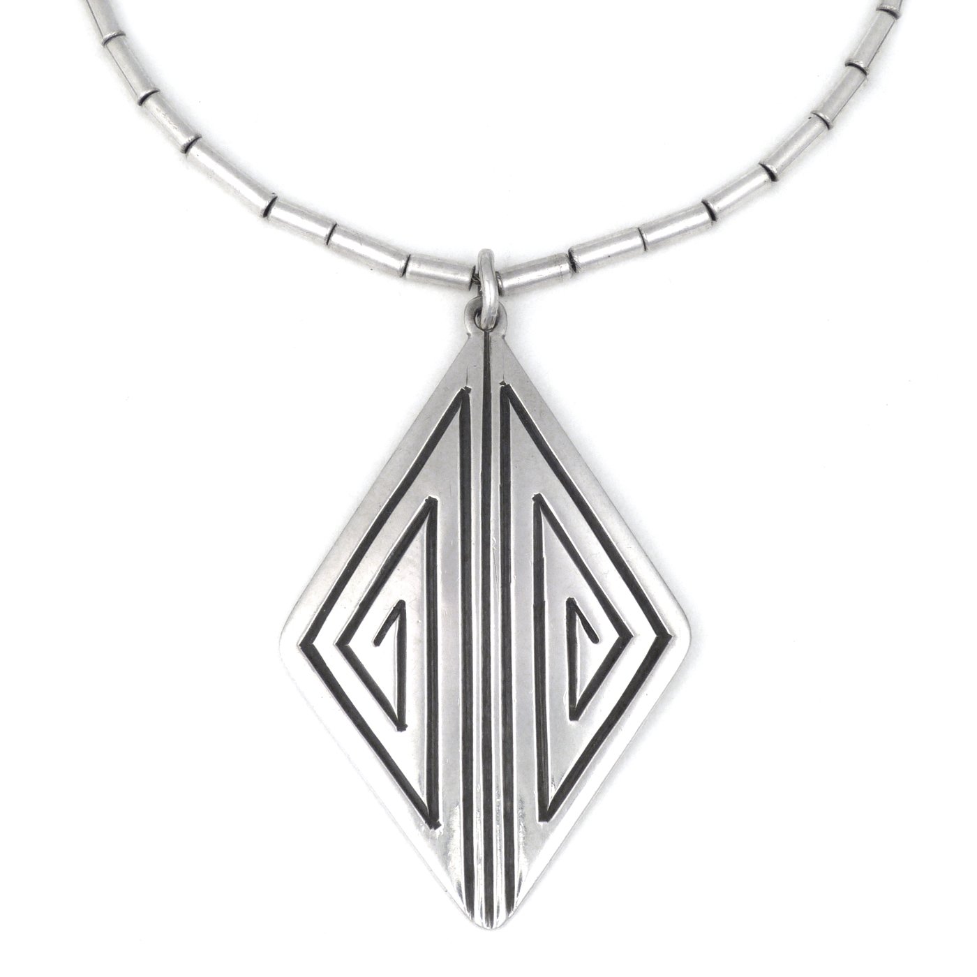John Begay, Navajo Silver Overlay Pendant, c.1980 | Shiprock Santa Fe