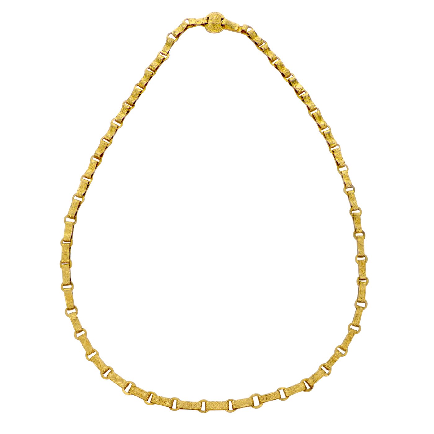 Kenneth Johnson, Muscogee/Seminole Stamped Gold Link Chain | Shiprock ...