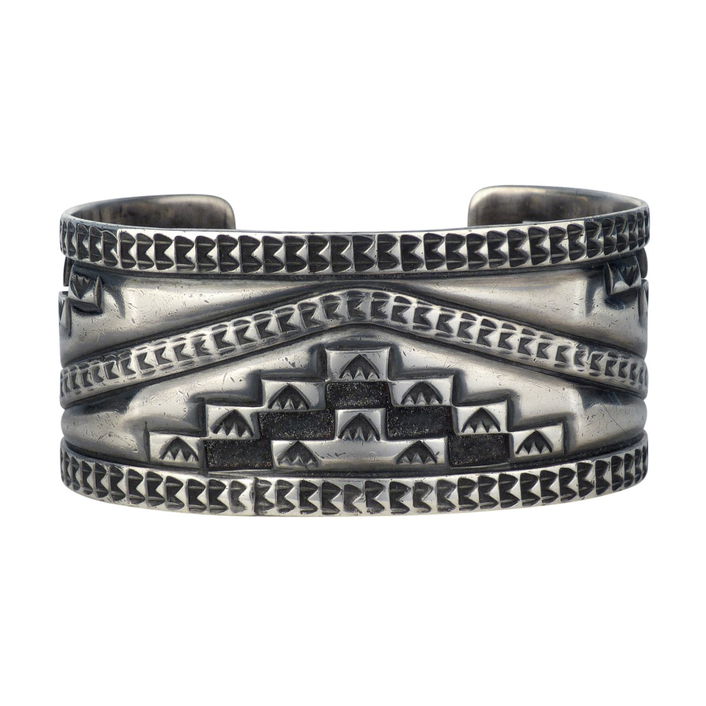 Navajo Stamped Silver Bracelet, c.1950 | Shiprock Santa Fe