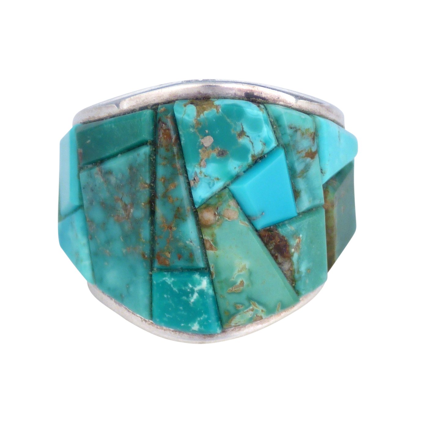 Dukepoo, Hopi/Yaki Silver Ring with Inlay | Shiprock Santa Fe