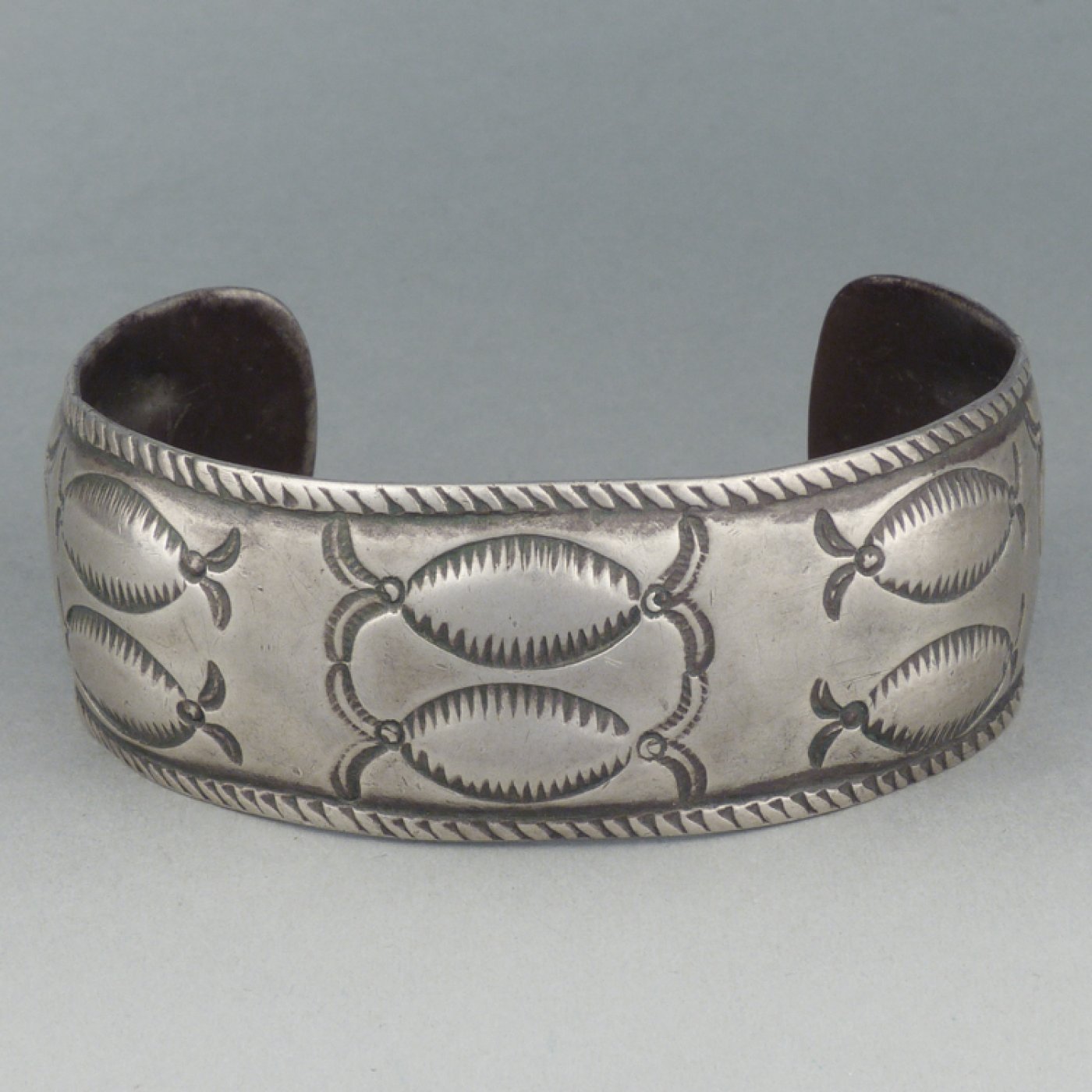 Navajo Chiseled Silver Cuff with Repousse c.1900 | Shiprock Santa Fe