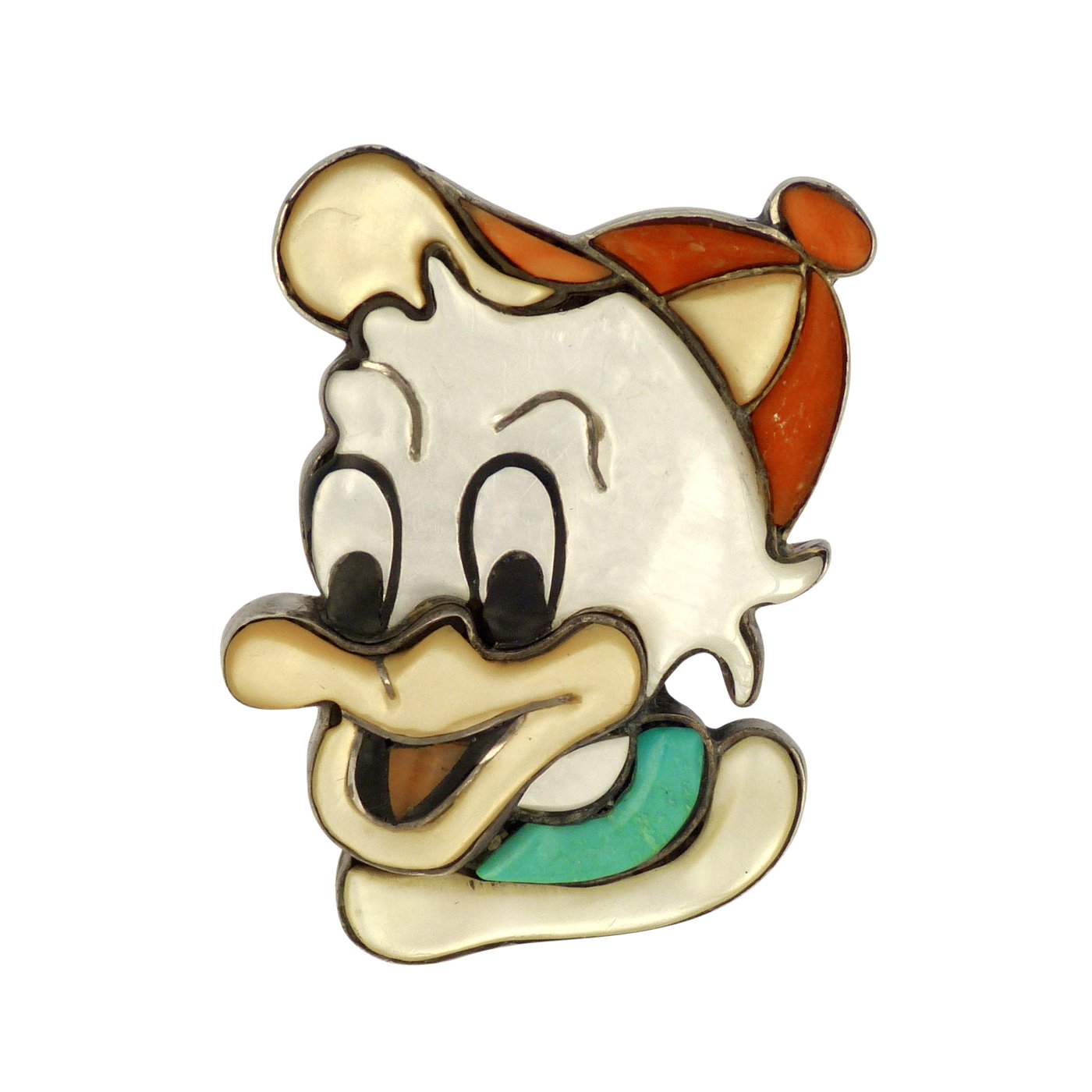 Patsy Spencer, Zuni Silver Huey Duck Ring with Inlay, c.1977 | Shiprock ...