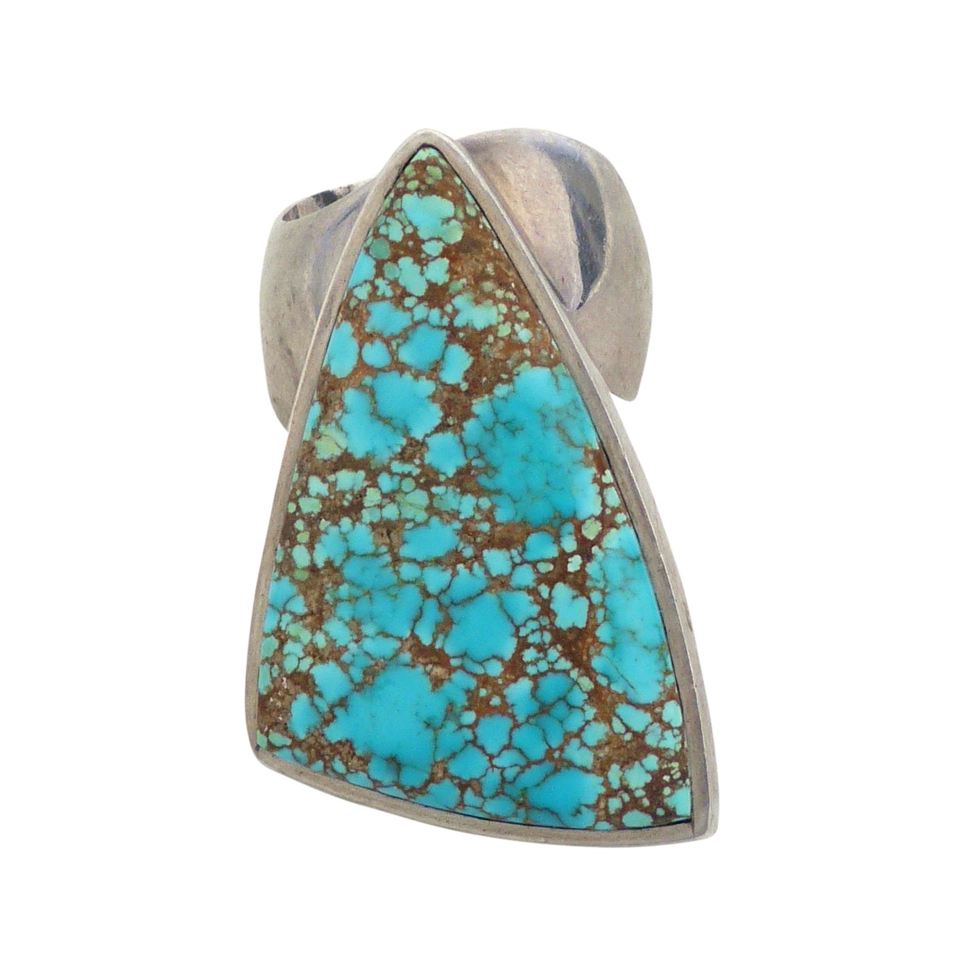 Harvey Begay, Navajo Silver Ring with Turquoise Cabochon | Shiprock ...