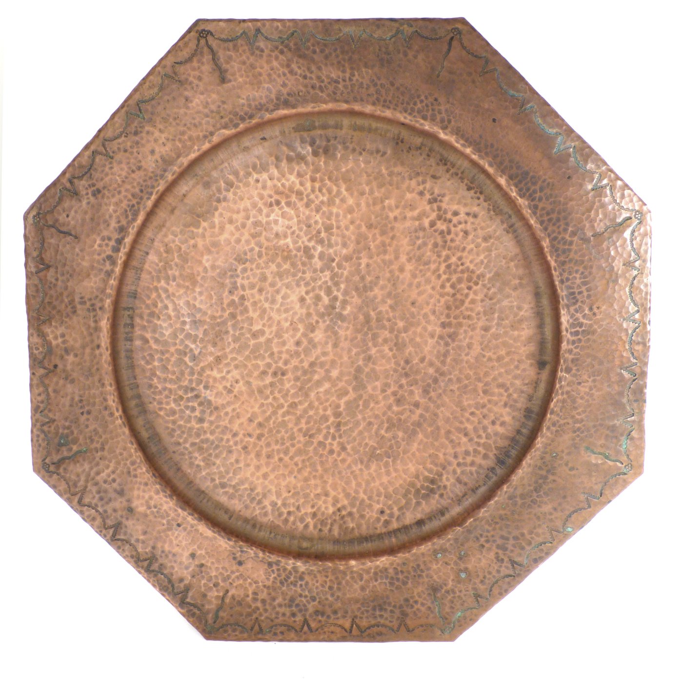 Walter Wisha Tso, Navajo "The Owls" Copper Tray, c.1935 | Shiprock Santa Fe
