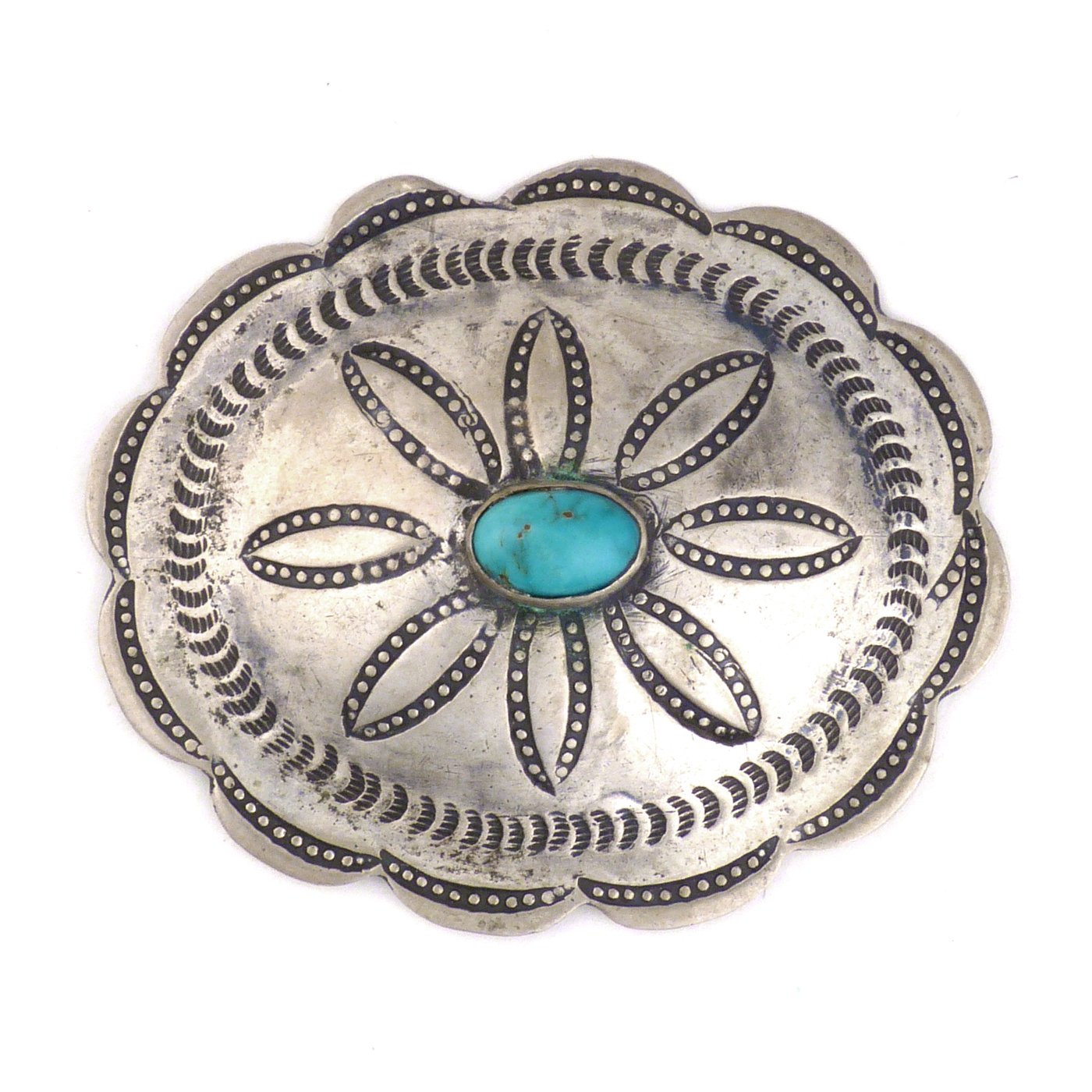 Navajo Silver Concho with Turquoise, c.1930 | Shiprock Santa Fe