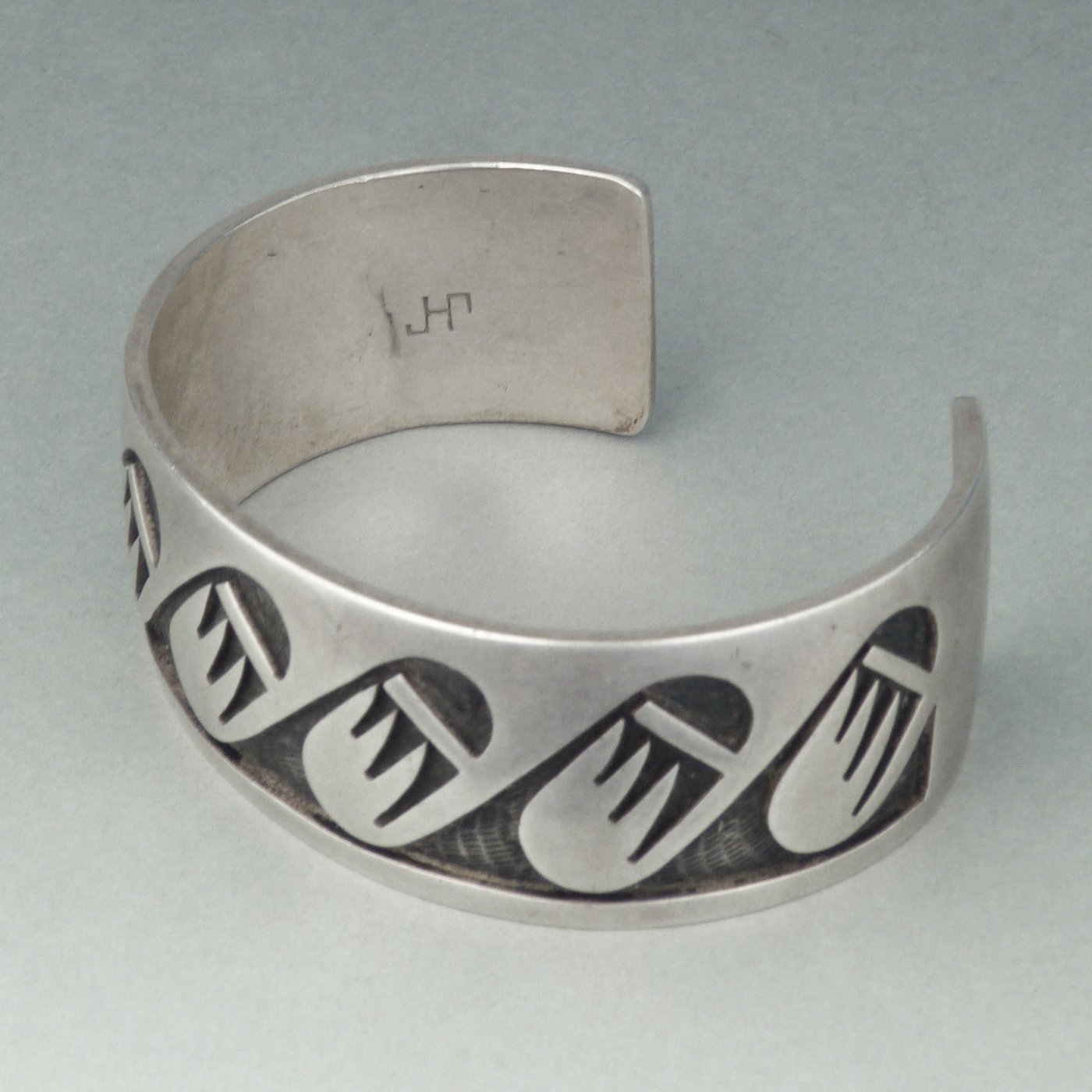 Hopi Silver Overlay cuff by Steven Sockyma | Shiprock Santa Fe