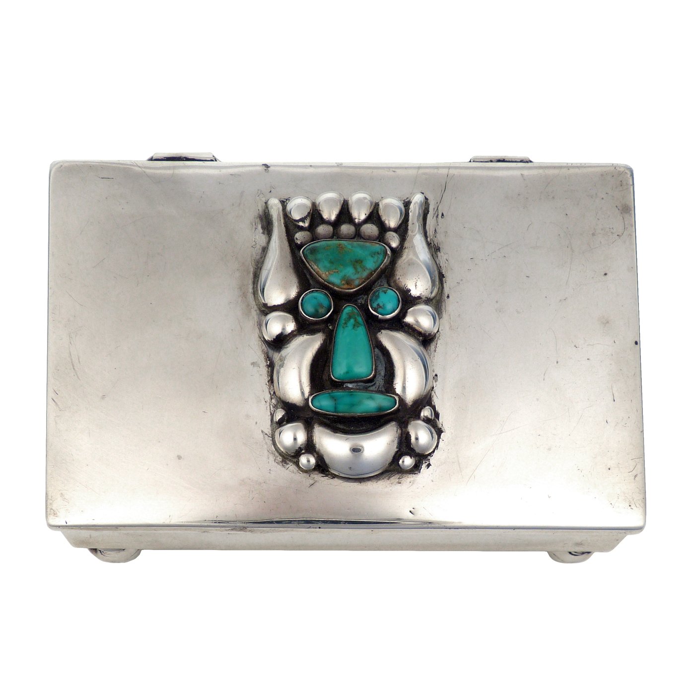 Frank Patania Silver Box with Turquoise, c.1950 | Shiprock Santa Fe