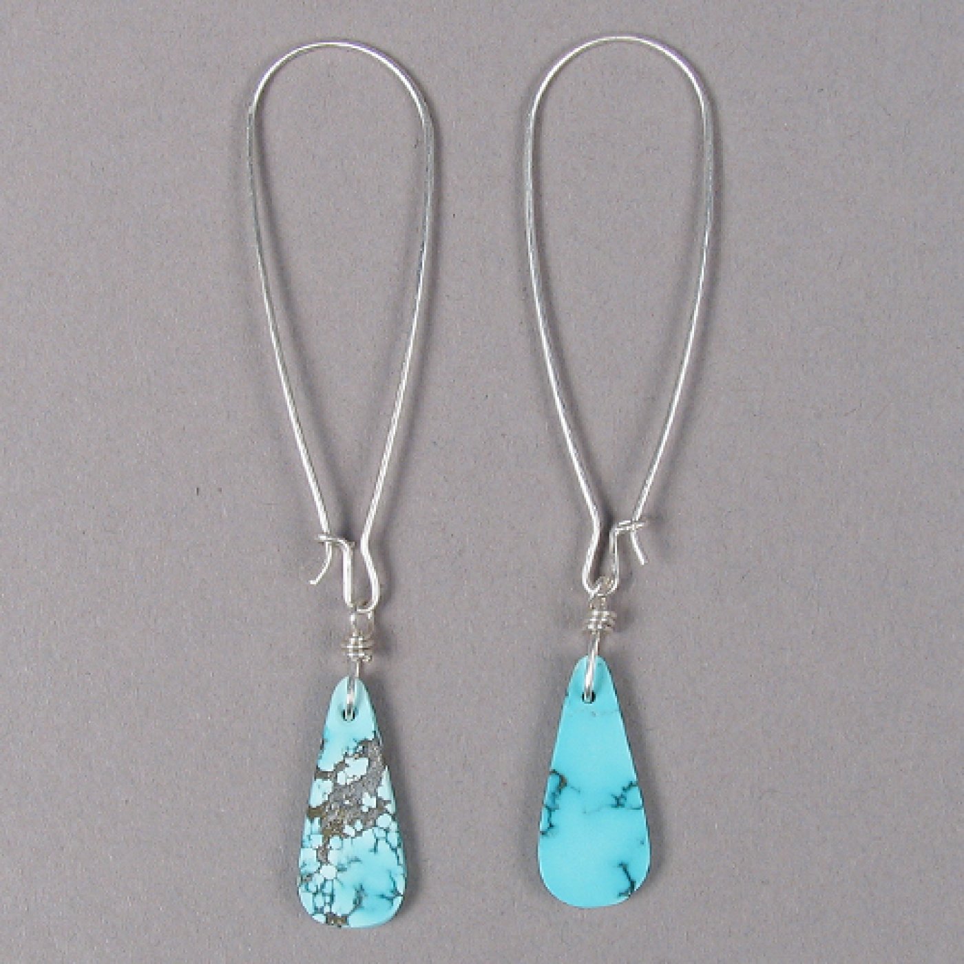 Pueblo Blue Moon Mine Turquoise Tab Earrings | Shiprock Santa Fe