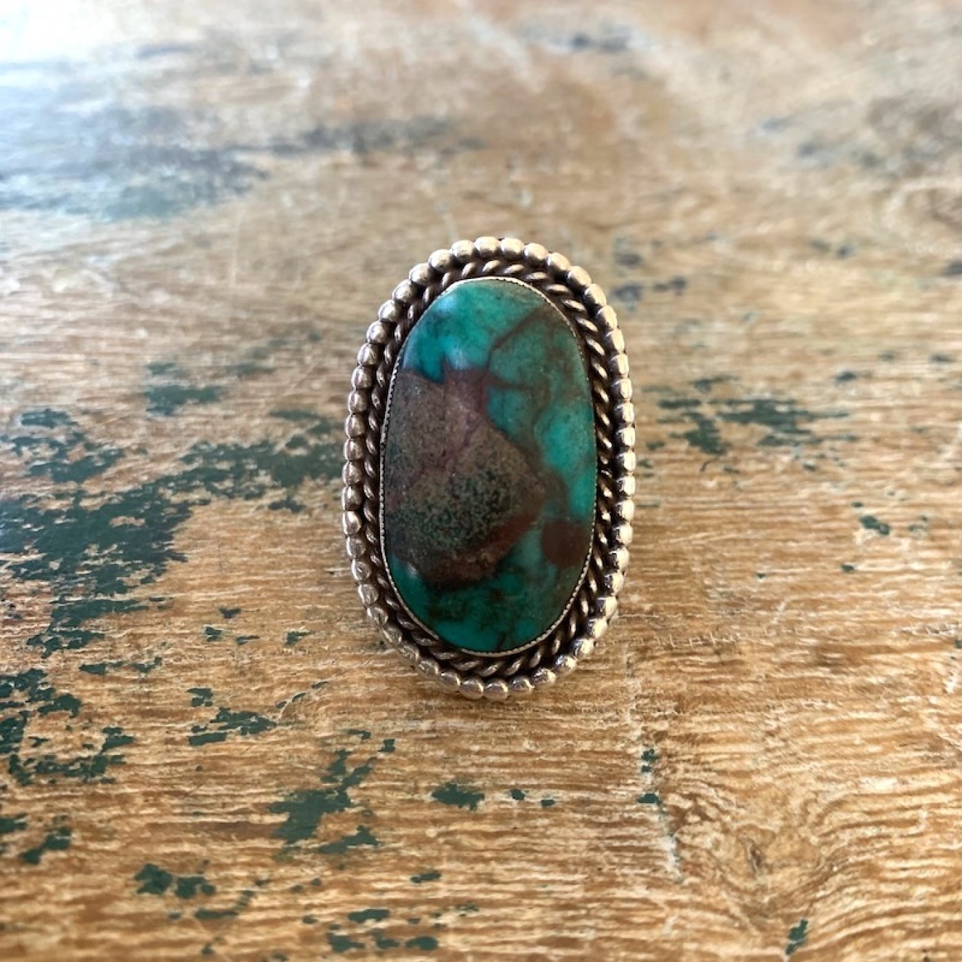 Navajo Silver and Turquoise Ring | Shiprock Santa Fe