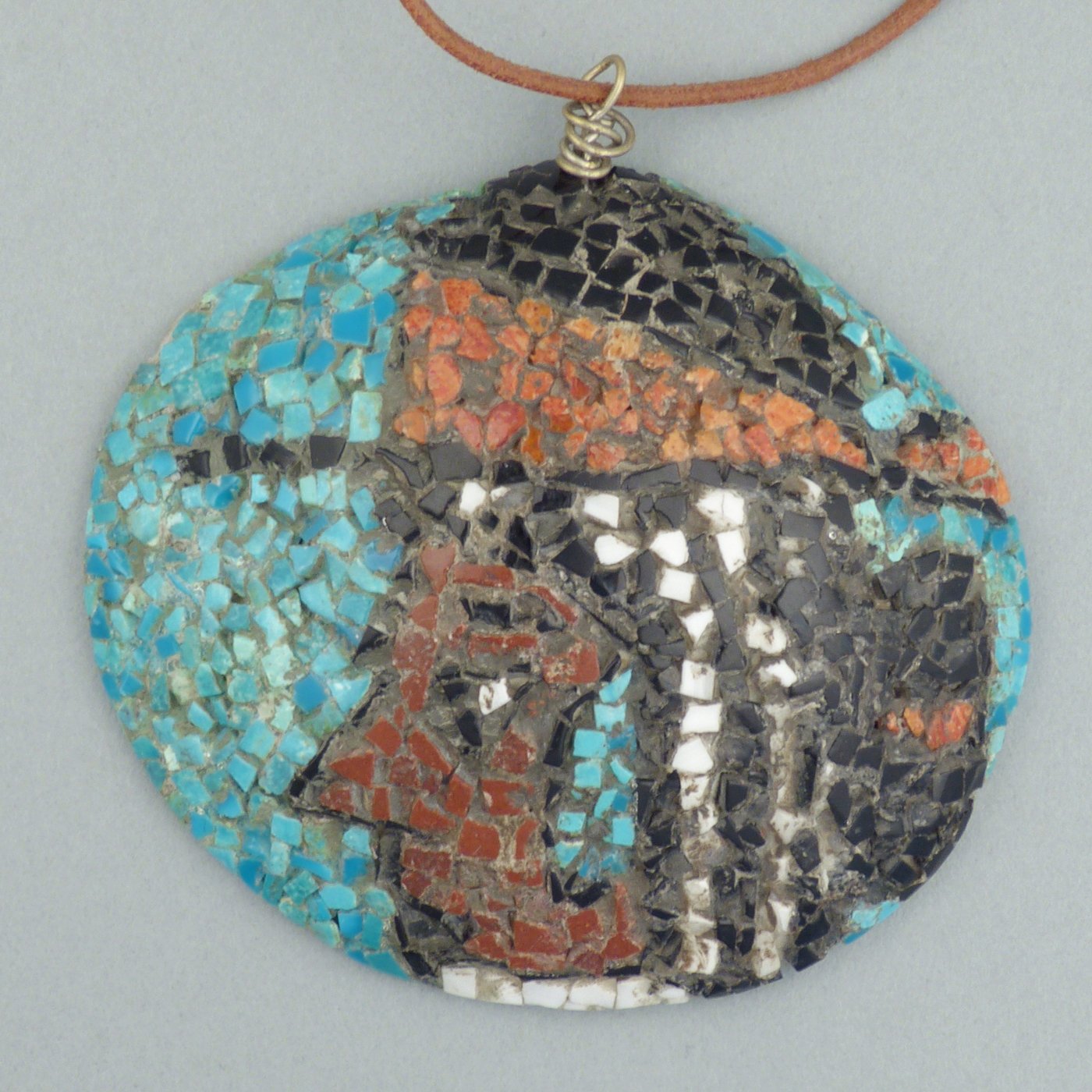 Santo Domingo Inlaid Shell Pendant with Male Face in Profile | Shiprock ...
