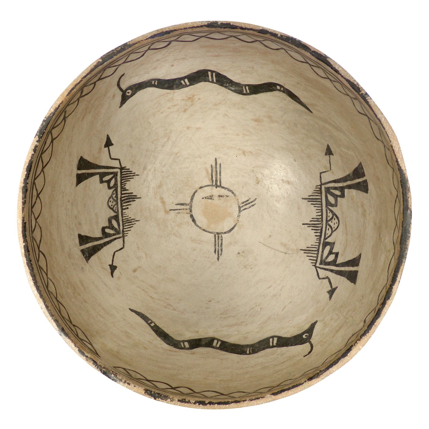 Tesuque Bowl with Avanyu Motifs, c.1900 | Shiprock Santa Fe