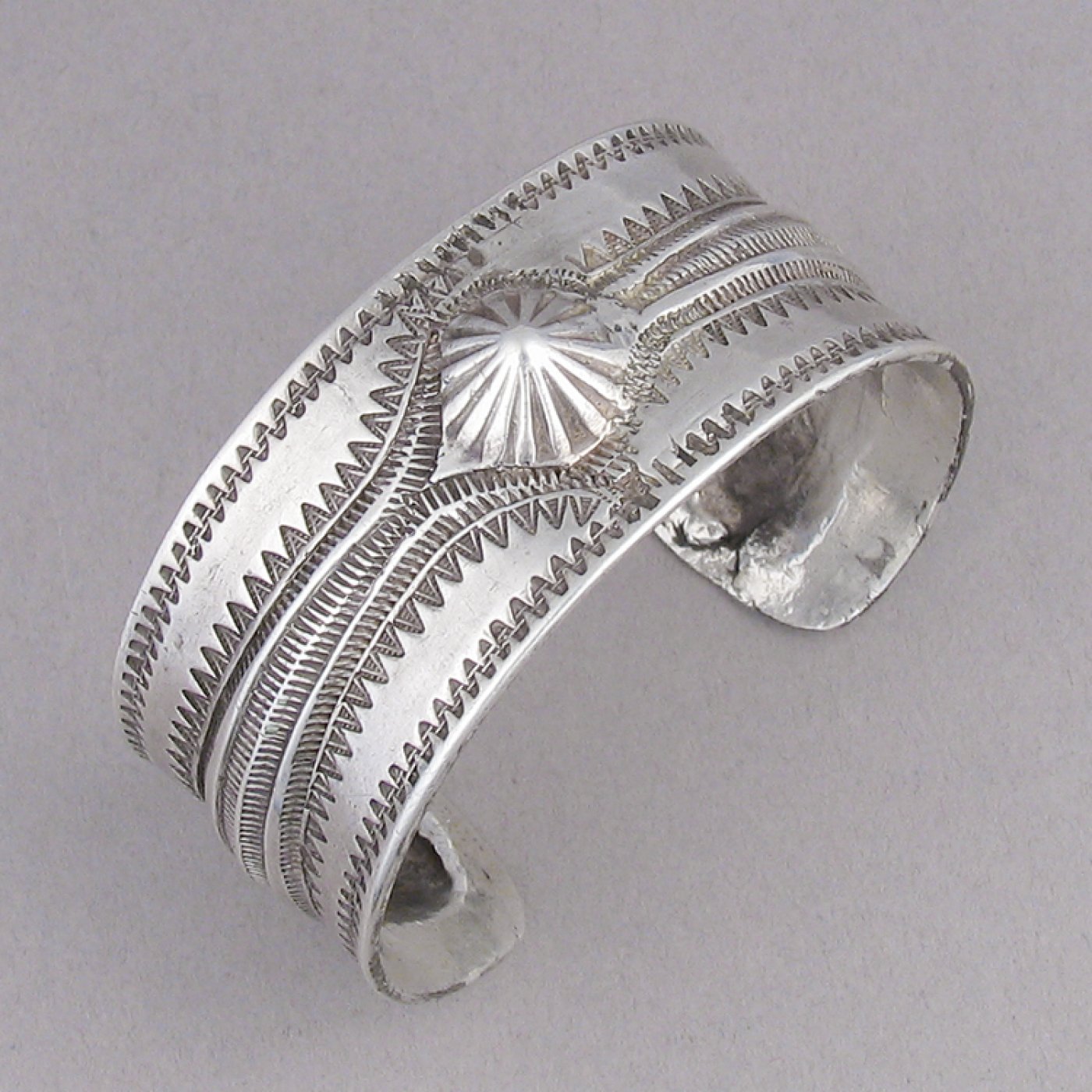 Ingot Silver Cuff with Repusee Stamp and Chisel Work, c.1910 | Shiprock ...