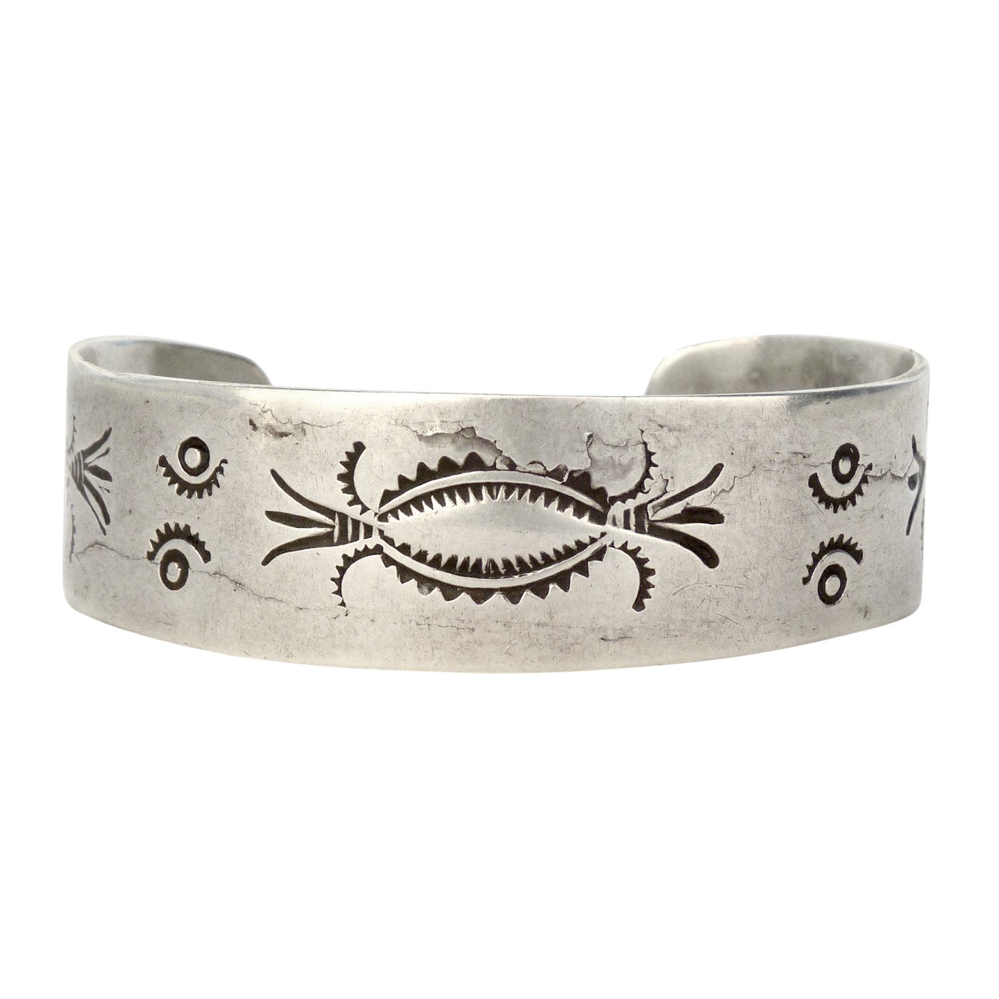 Navajo Stamped Ingot Silver Bracelet, c.1910 | Shiprock Santa Fe