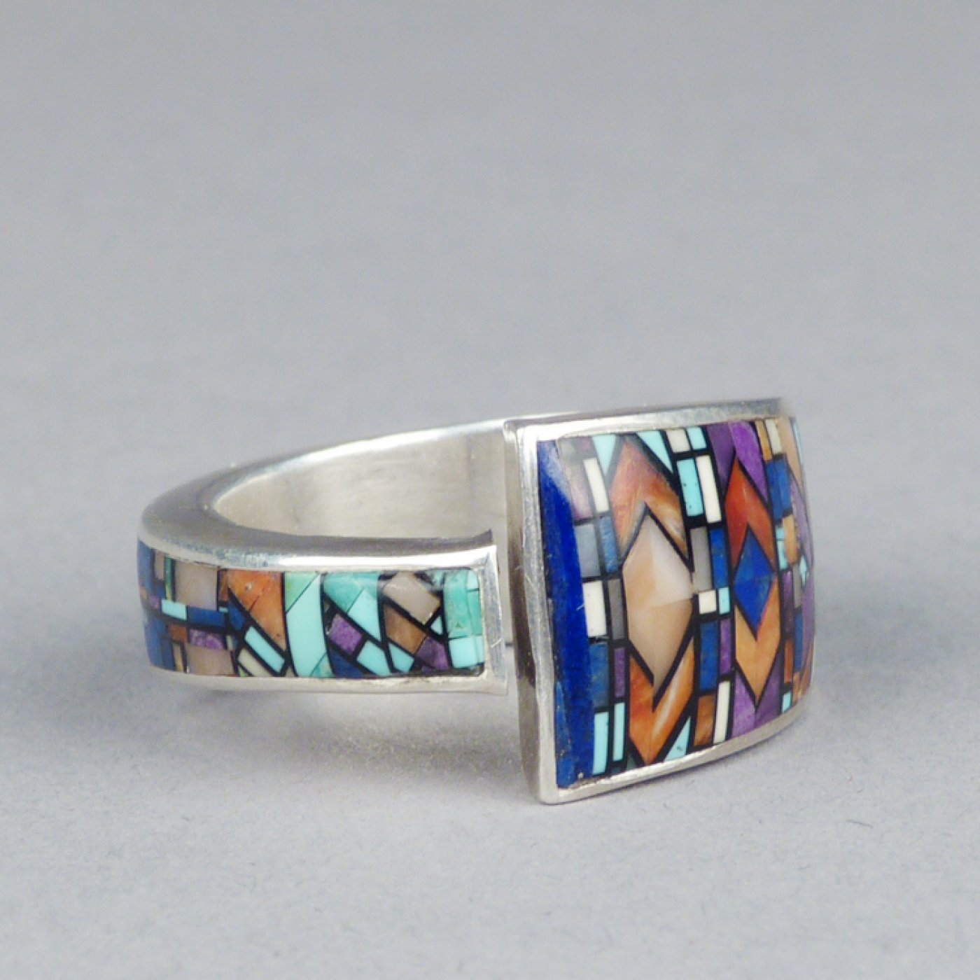 Silver Micro Inlay Ring | Shiprock Santa Fe