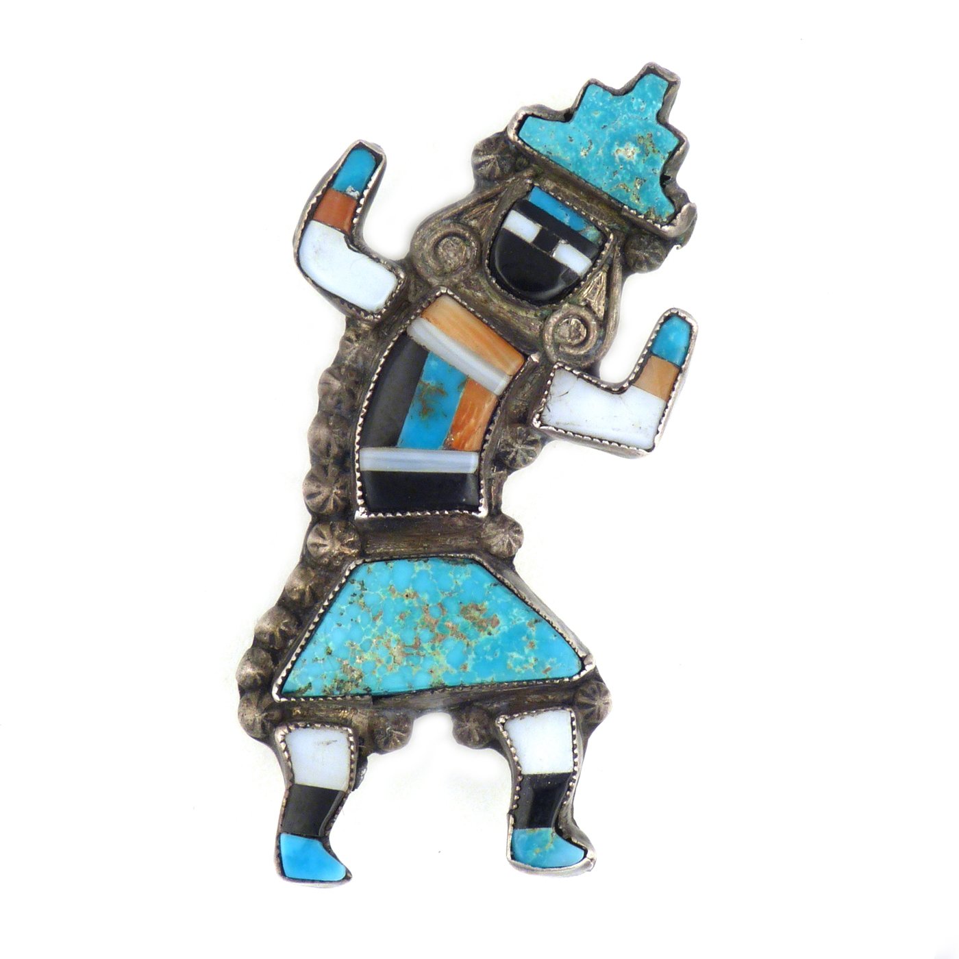 Zuni Silver Rainbow Dancer Pin | Shiprock Santa Fe