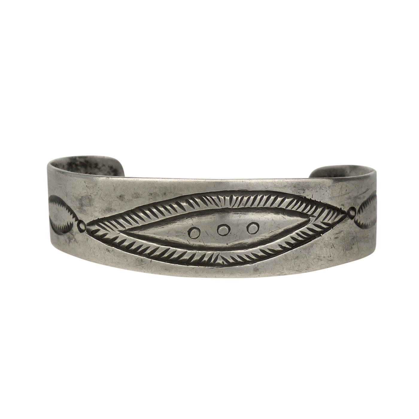 Navajo Stamped Ingot Silver Bracelet, c.1920 | Shiprock Santa Fe
