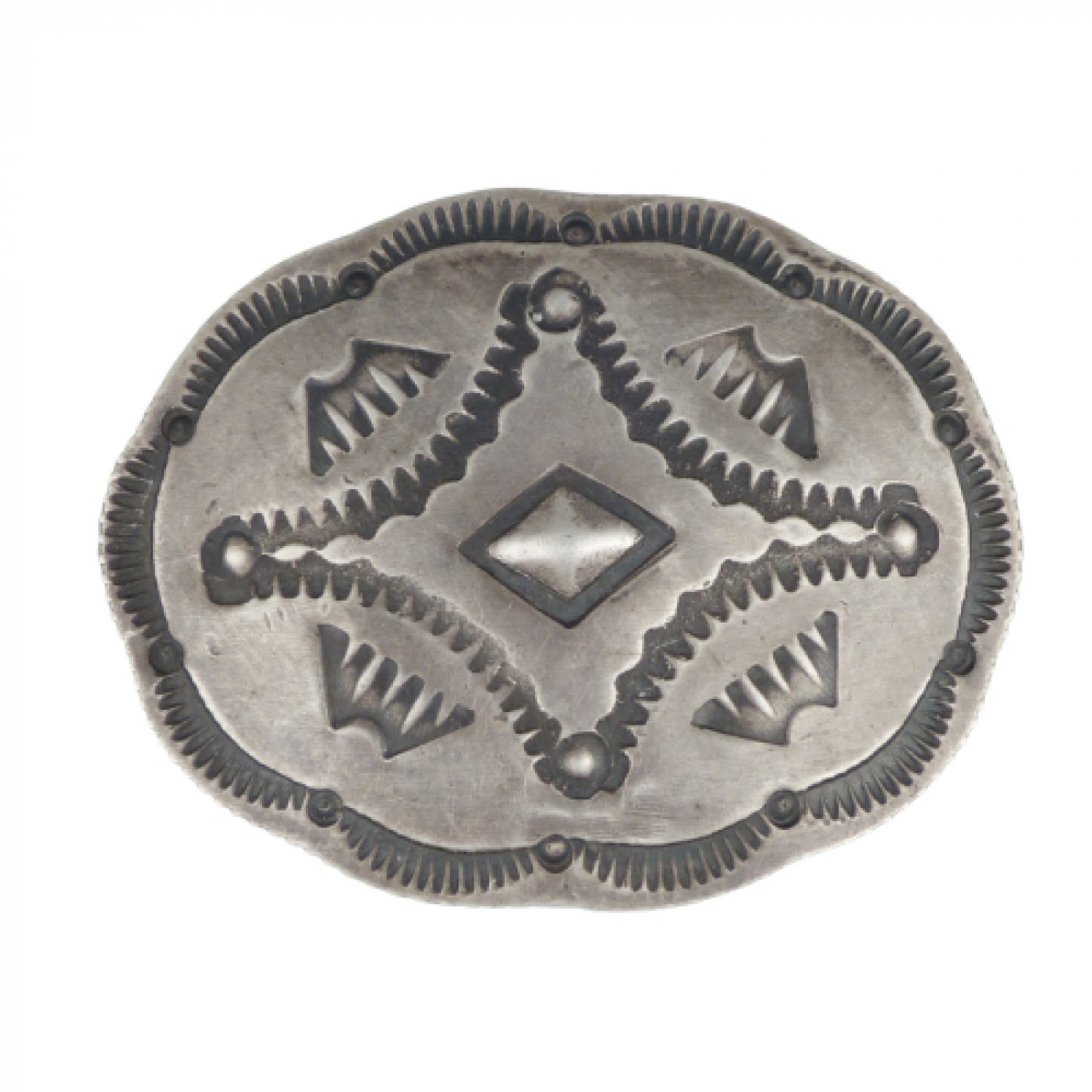 Santo Domingo Small Stamped Silver Concha Buckle by Herb Coriz ...
