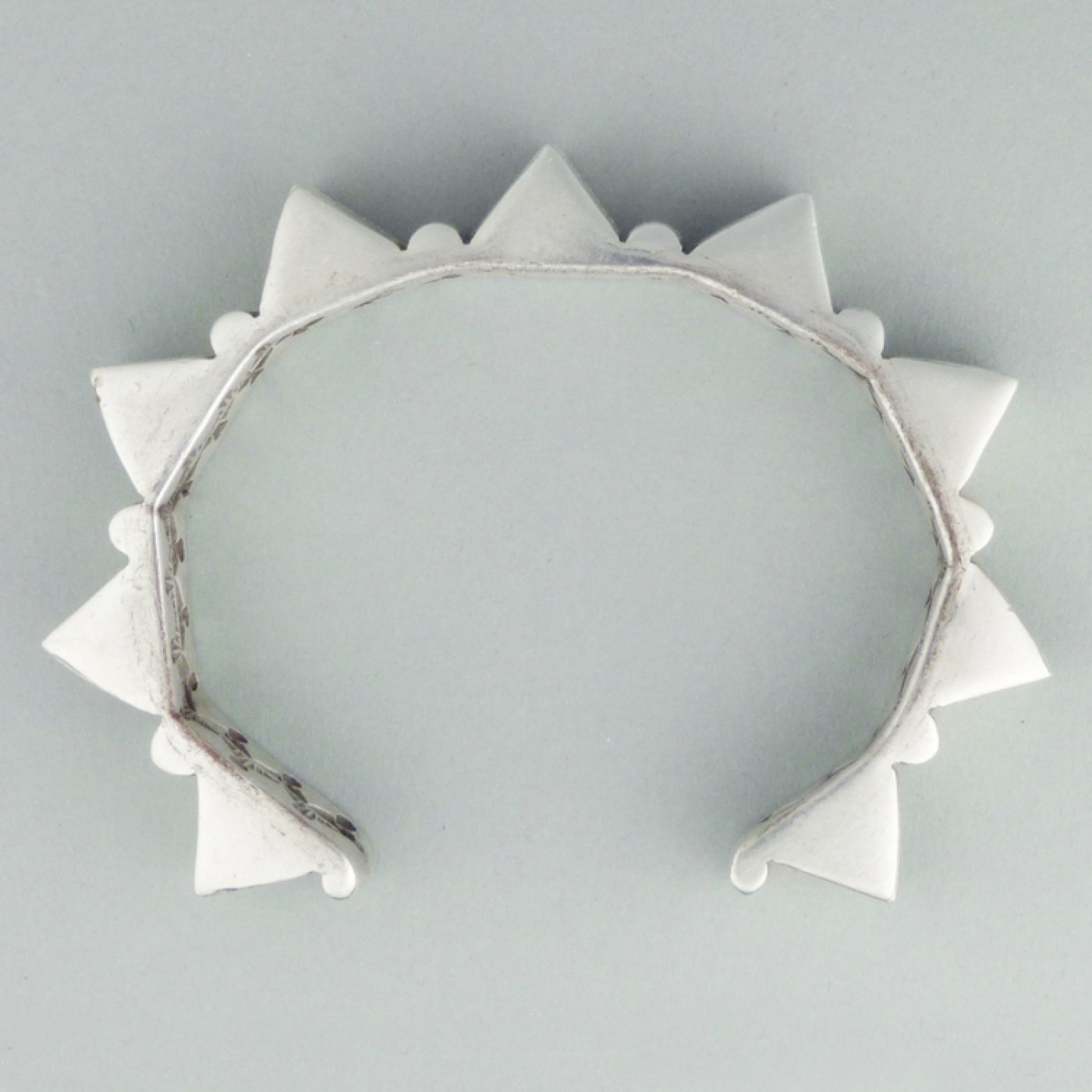 Stamped Spiked Sterling Silver Bracelet | Shiprock Santa Fe