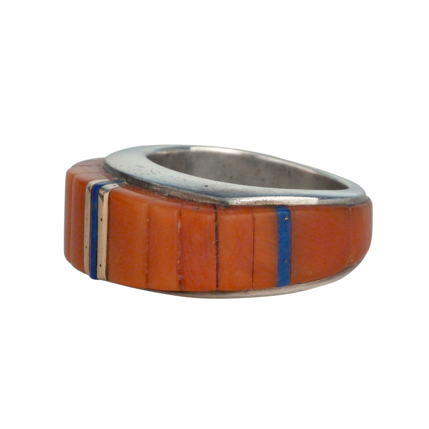 Charles Loloma, Hopi Silver Ring with Coral Height Inlay | Shiprock ...