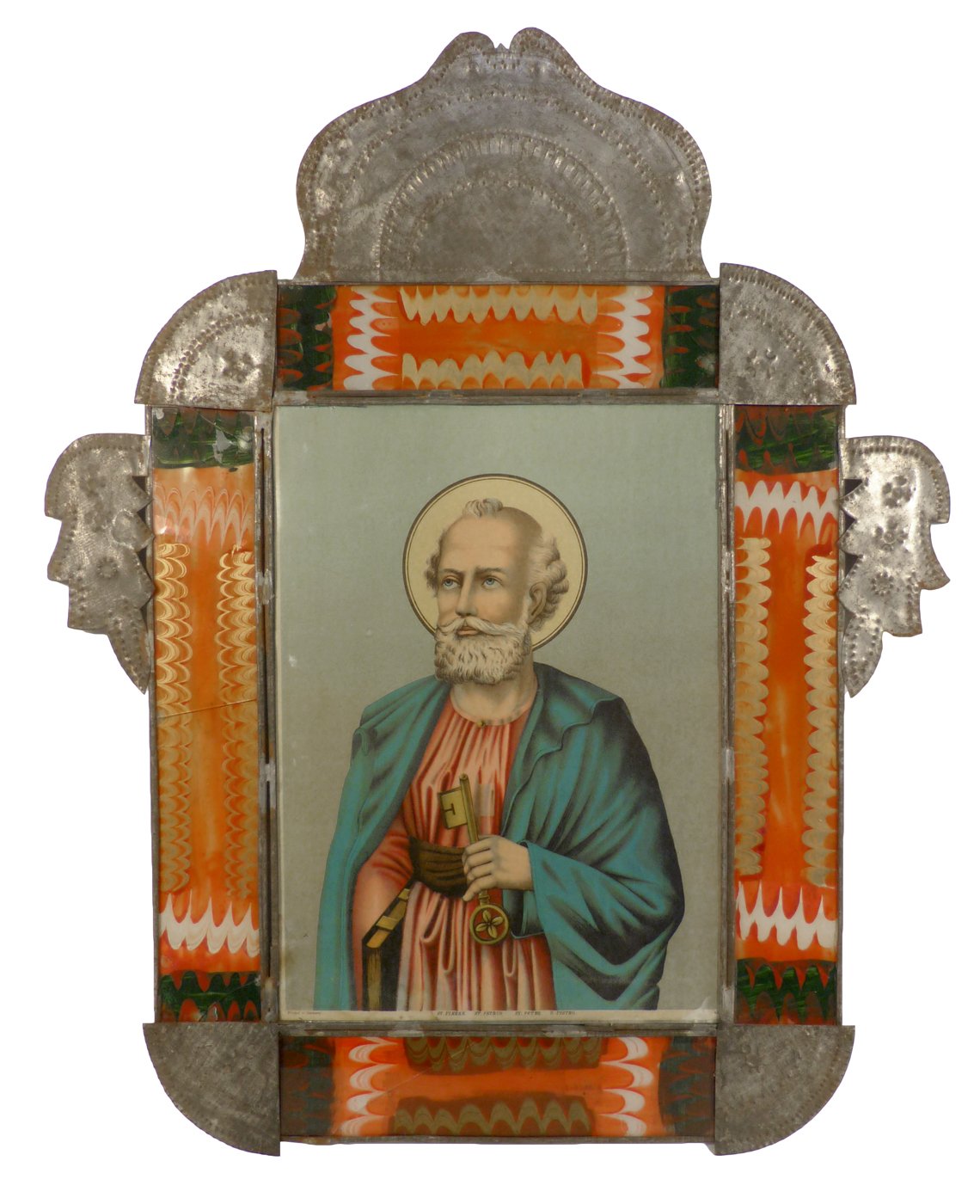 New Mexican Tin St. Peter Retablo, c.1890 | Shiprock Santa Fe