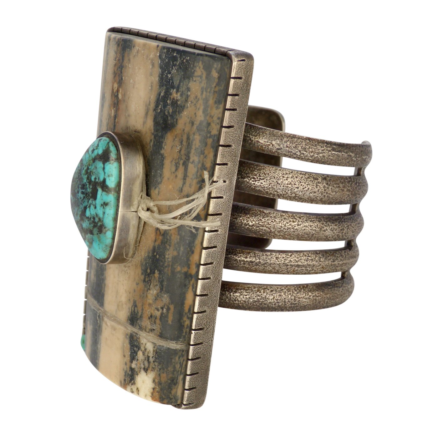 Raymond Sequaptewa, Hopi Silver Ketoh Style Bracelet with Ivory and ...