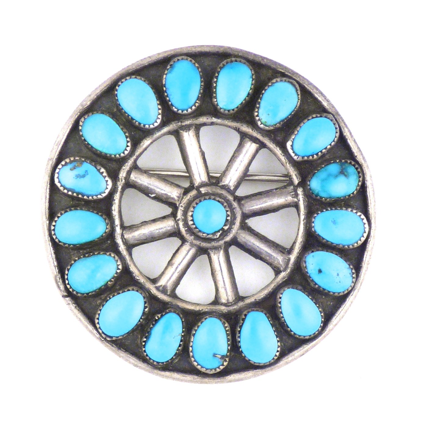 Zuni Turquoise Cluster Pin | Shiprock Santa Fe