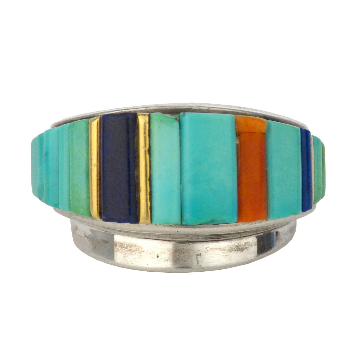 Charles Loloma, Hopi Silver Ring with Height Inlay | Shiprock Santa Fe