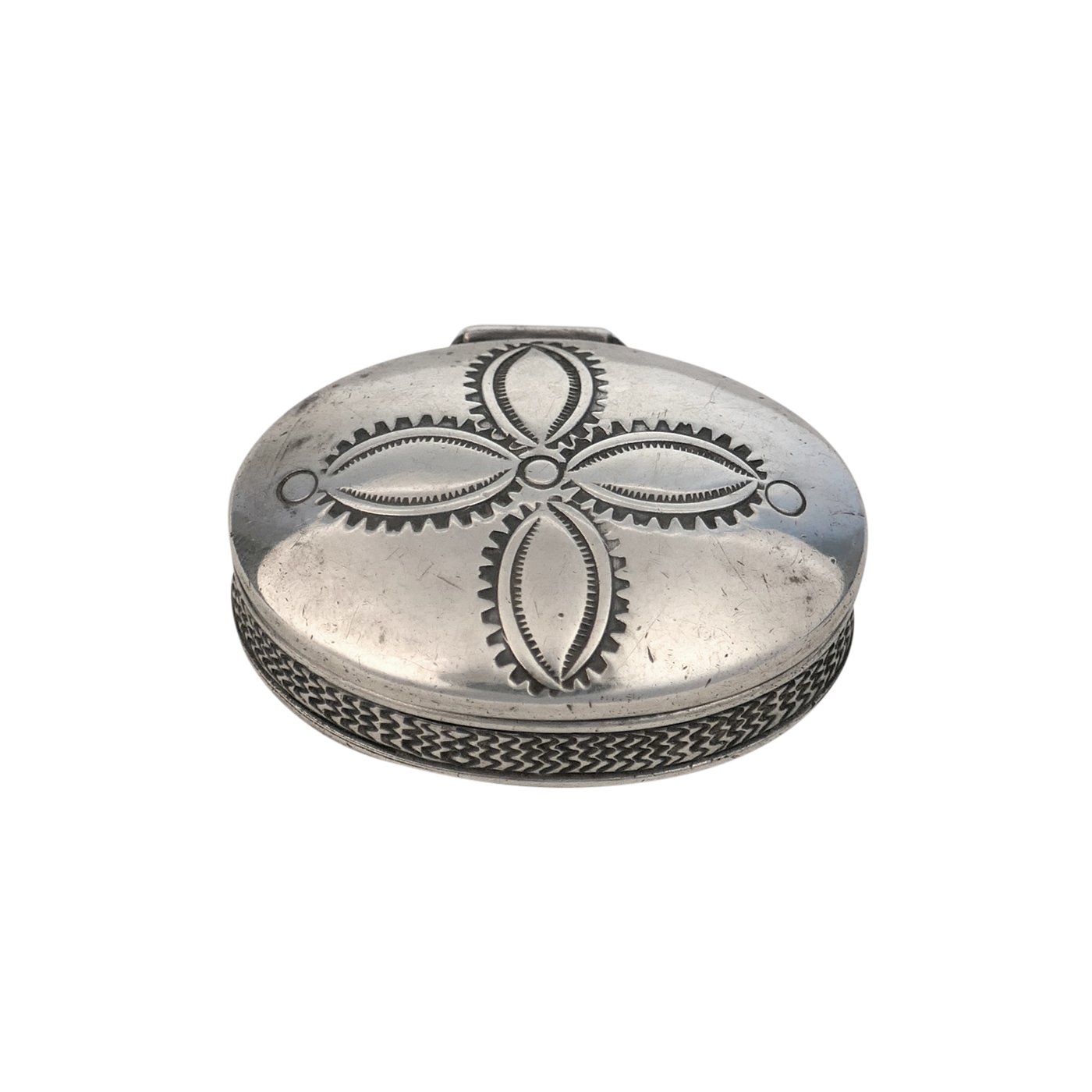 Frank Patania, Stamped Silver Pill Box, c.1950 | Shiprock Santa Fe