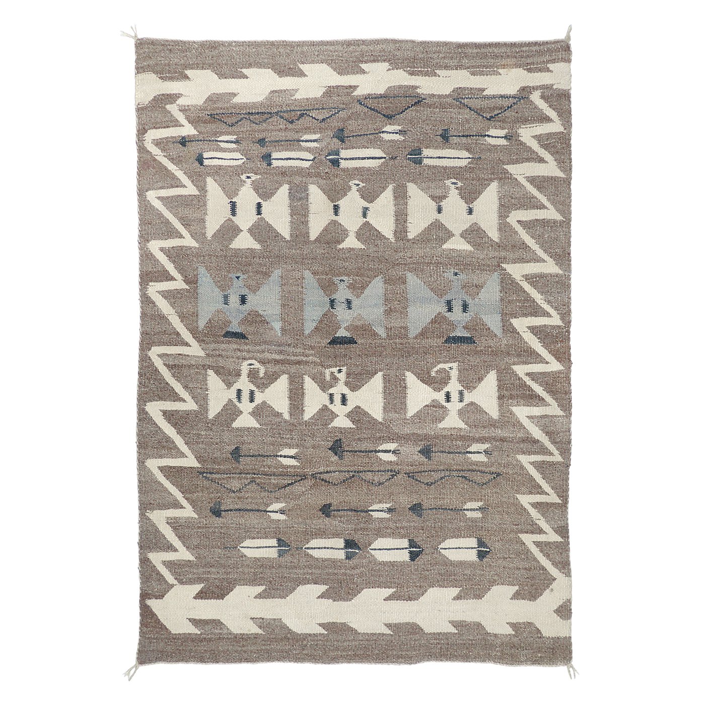 Navajo Pictorial Rug with Bird and Arrow Motifs, c.1910 | Shiprock Santa Fe