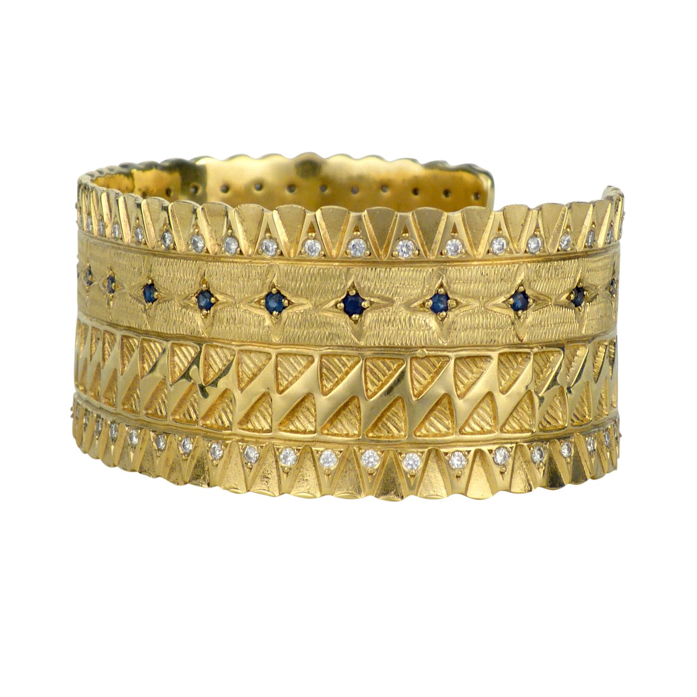 Kenneth Johnson, Muscogee/Seminole 18k Gold Bracelet with Diamonds and ...